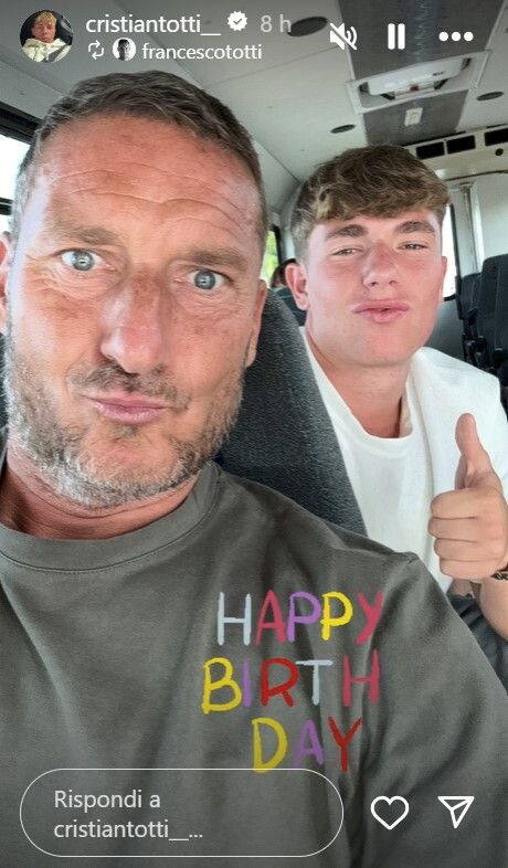 Cristian Totti compie 19 anni, gli auguri di Francesco e Ilary Blasi