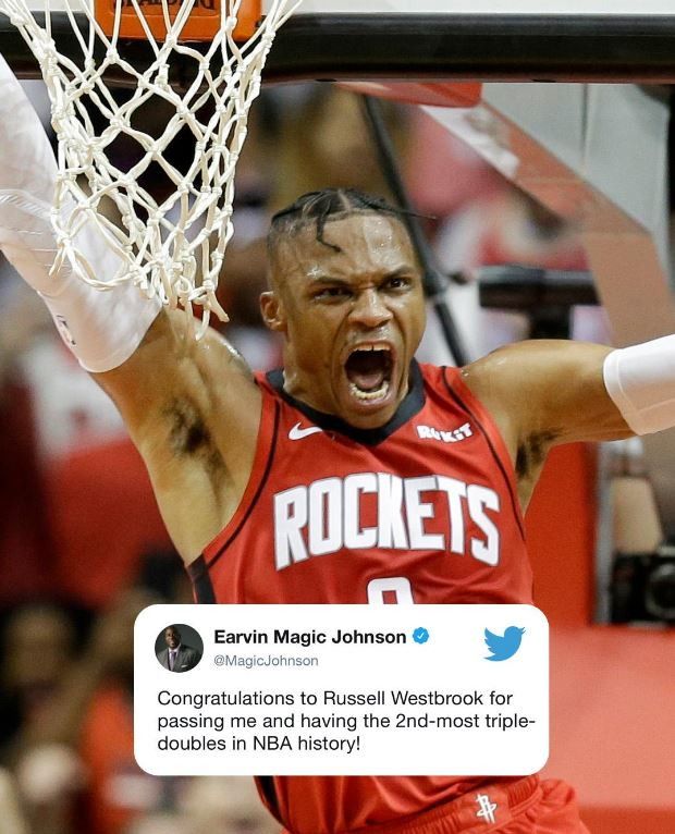 Nba, Westbrook nella storia: superato Magic Johnson per triple doppie ...