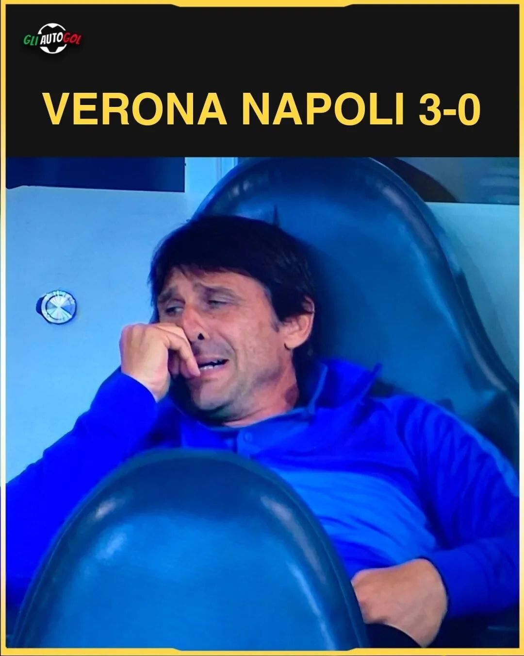 Napoli sconfitto a Verona, i meme su Antonio Conte