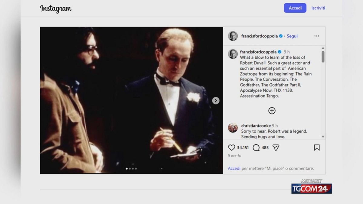 Robert Duvall, il cordoglio di Hollywood: da Coppola a Jamie Lee Curtis