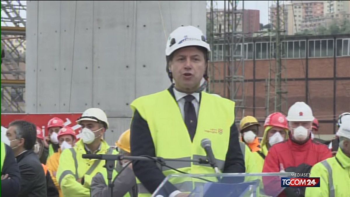 Ponte Genova, Conte: "Simbolo per l'Italia che riparte" - Tgcom24