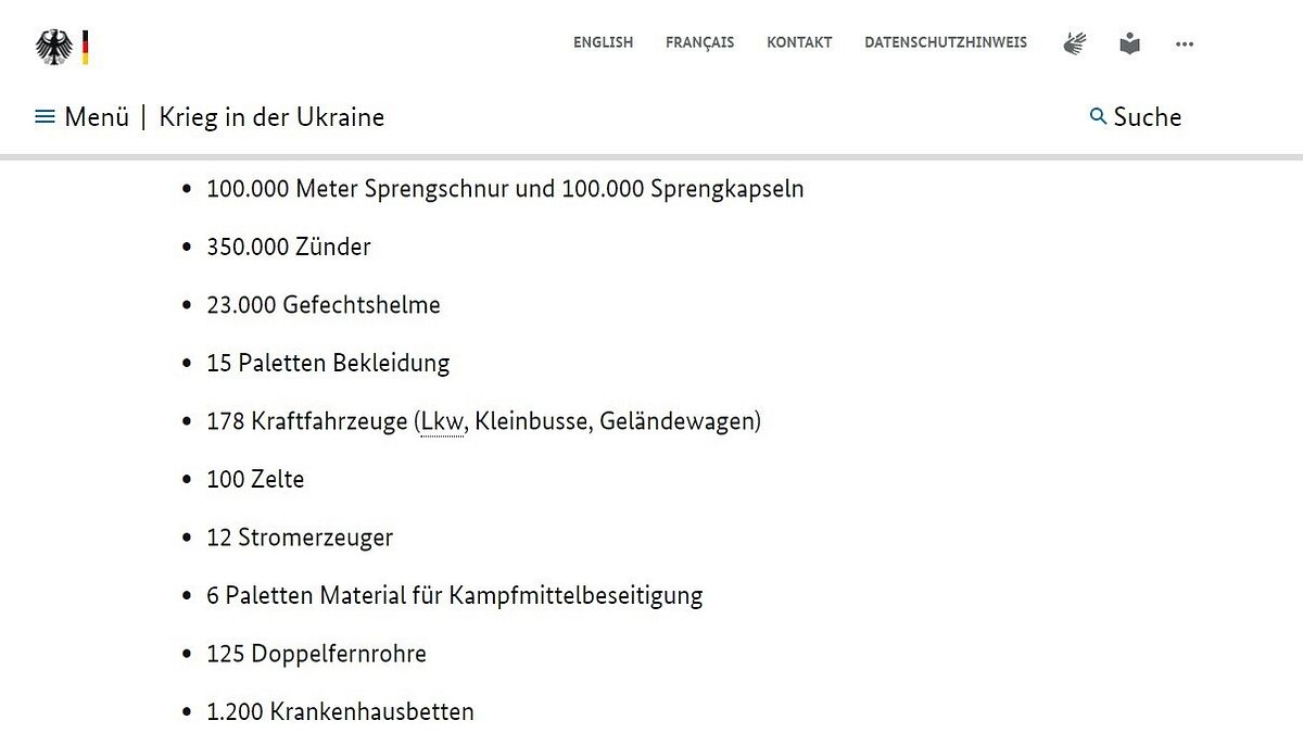 Ucraina, la Germania mette online l'elenco delle armi spedite a Kiev ...