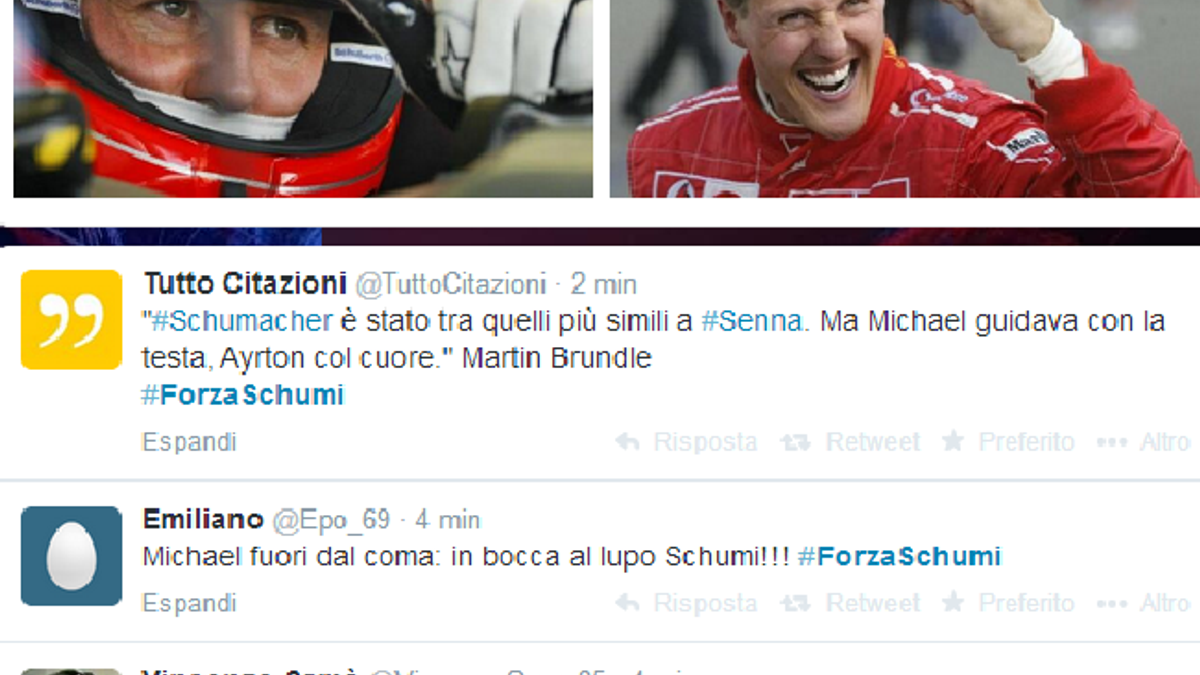 Schumi esce dal coma, la gioia dei tifosi in tempo reale - Tgcom24