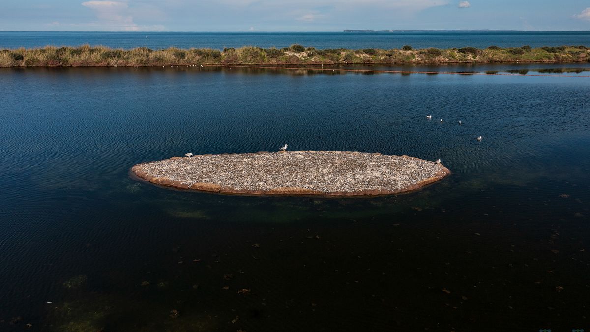 Sardegna: l’isolotto artificiale fatto con i gusci delle cozze