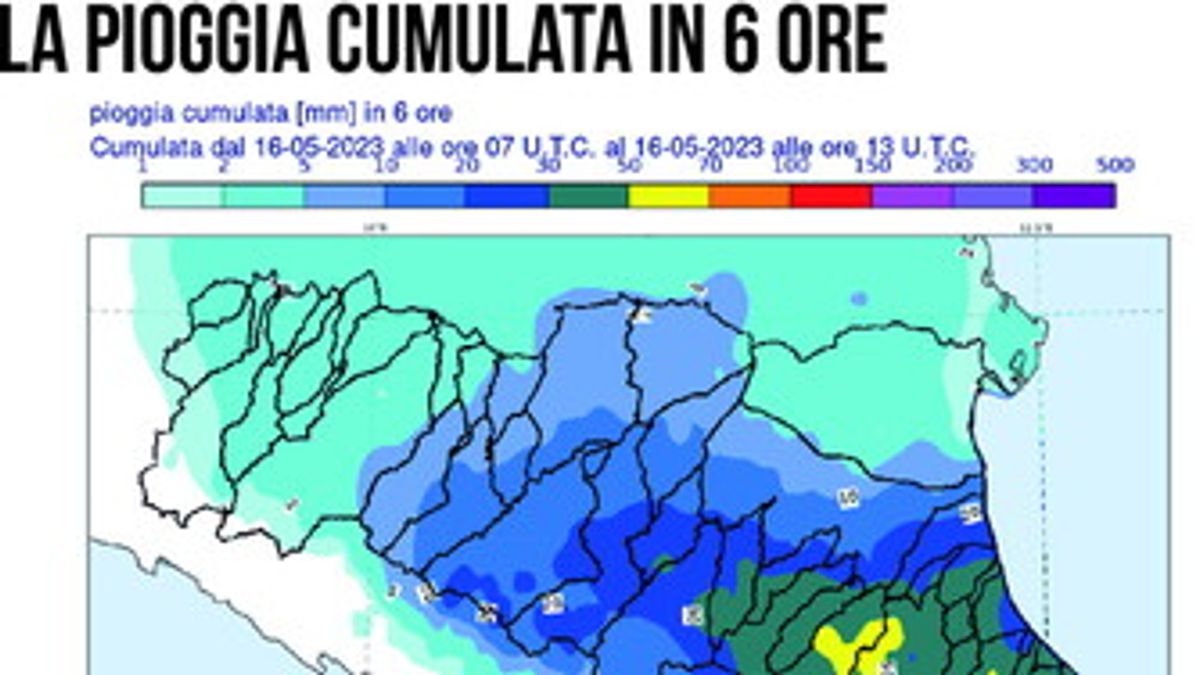 Maltempo Emilia Romagna, ecco quanta pioggia è caduta in 6 ore