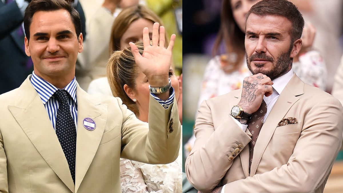 Roger Federer e David Beckham: gara di eleganza a Wimbledon