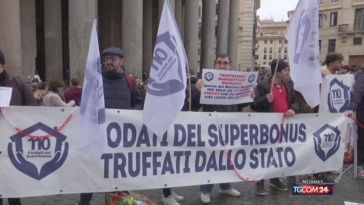 Roma, manifestazione degli esodati del Superbonus Roma, manifestazione degli esodati del Superbonus