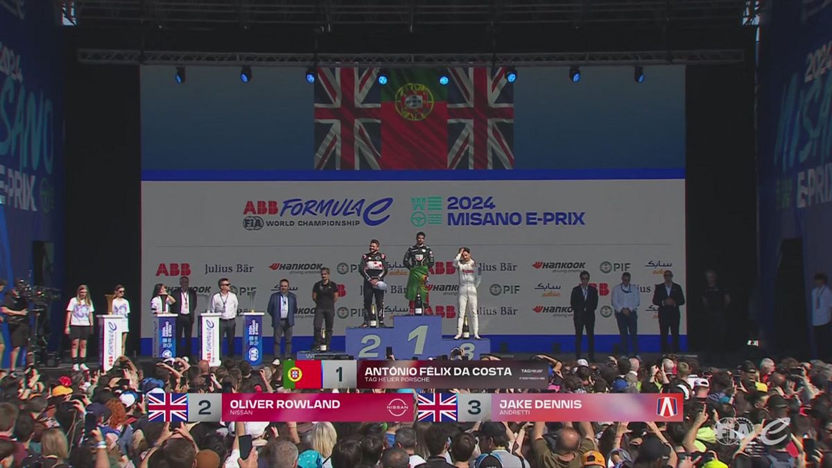 Il podio di gara-1 a Misano