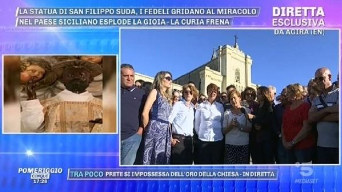Enna, la statua di San Filippo suda e i fedeli gridano al miracolo ...