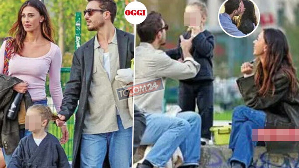 Belen Rodriguez con Antonino Spinalbese al parco, dalla lite al bacio