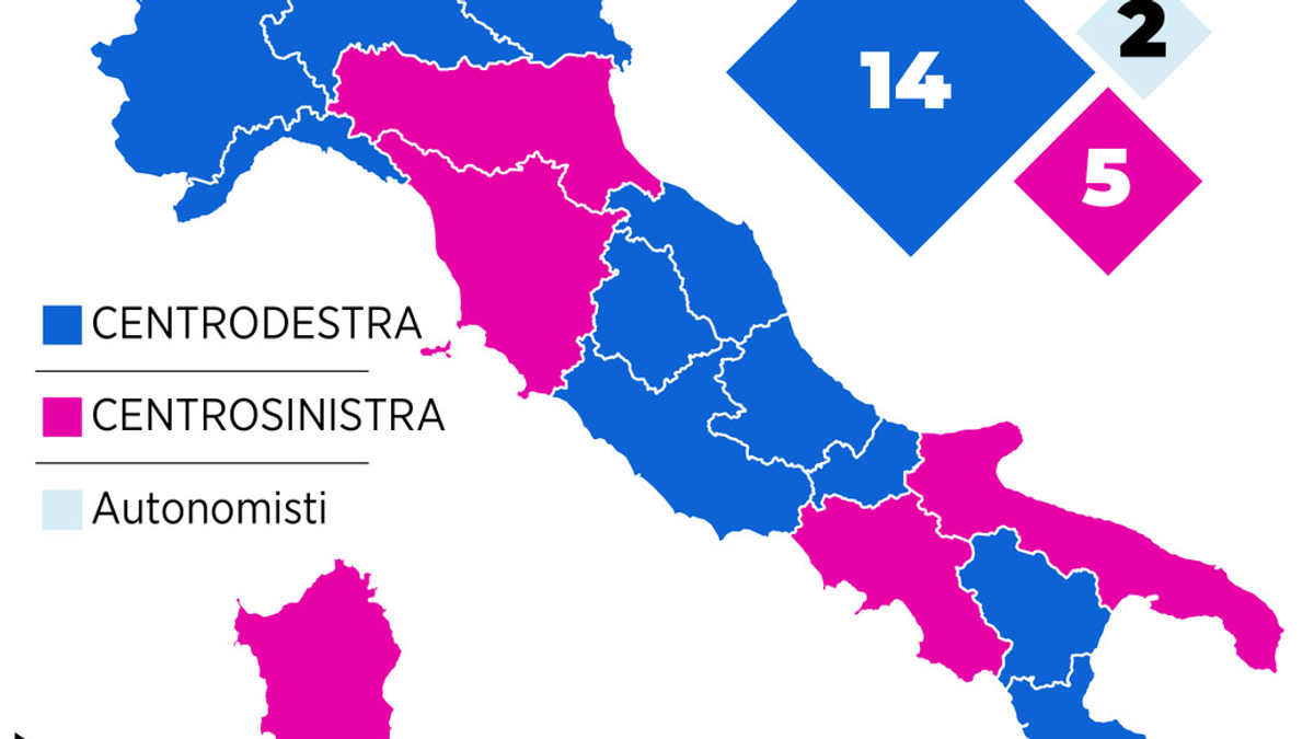 Amministrative 2024: la mappa dei governatori in Italia