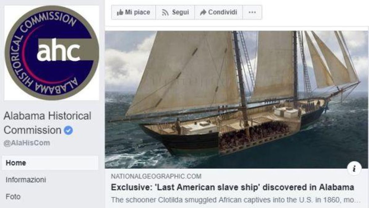 Alabama, relitto scoperto nel 2018 è la Clotilda: l'ultima nave ...