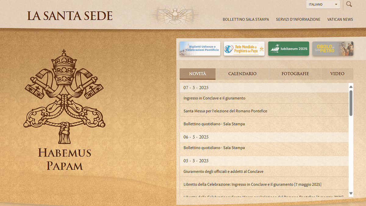 Papa Leone XIV, come è cambiato il sito della Santa Sede dopo l ...