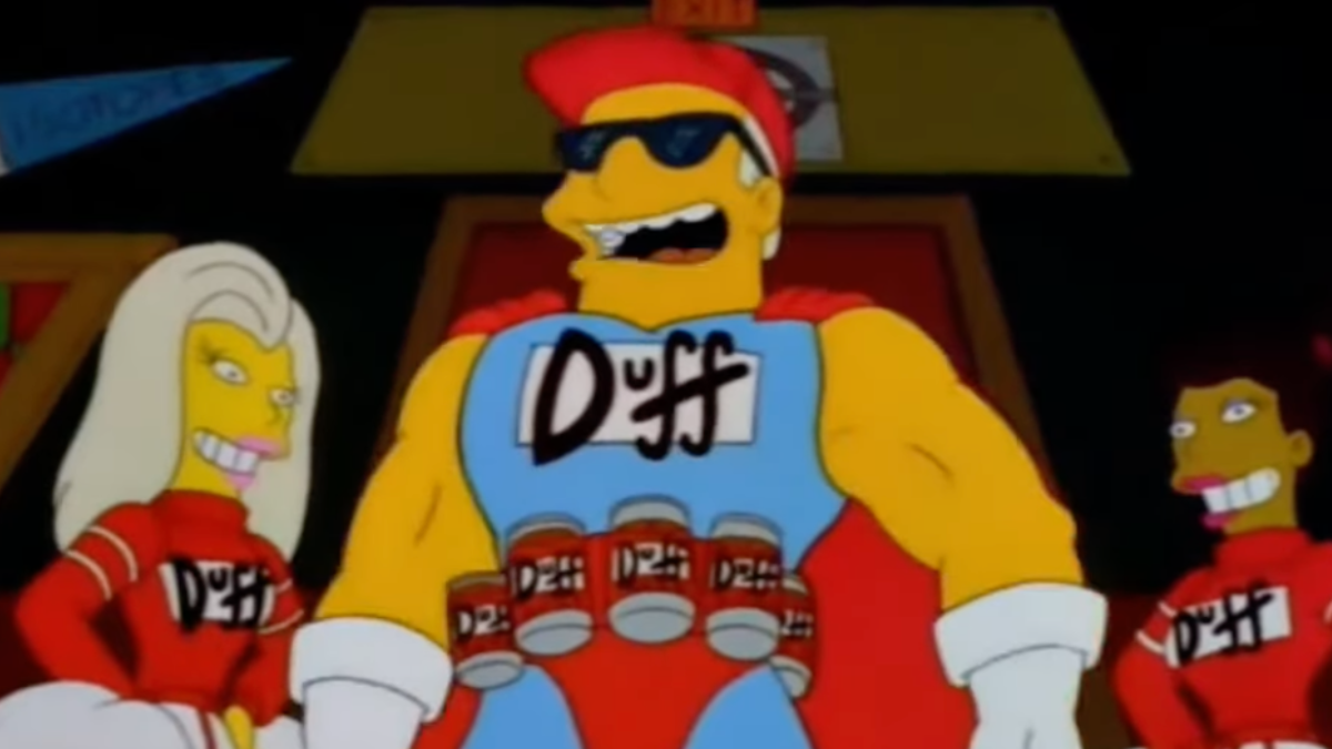 I Simpson dicono addio alla mascotte Duffman di Duff Beer?
