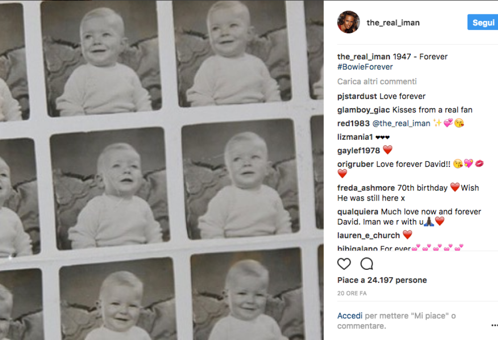 David Bowie: la moglie Iman pubblica foto dell’artista da piccolo per ...