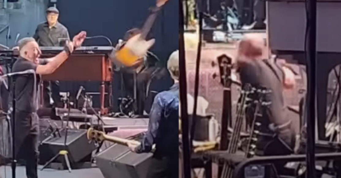Bruce Springsteen lancia la sua Telecaster e colpisce in testa il ...